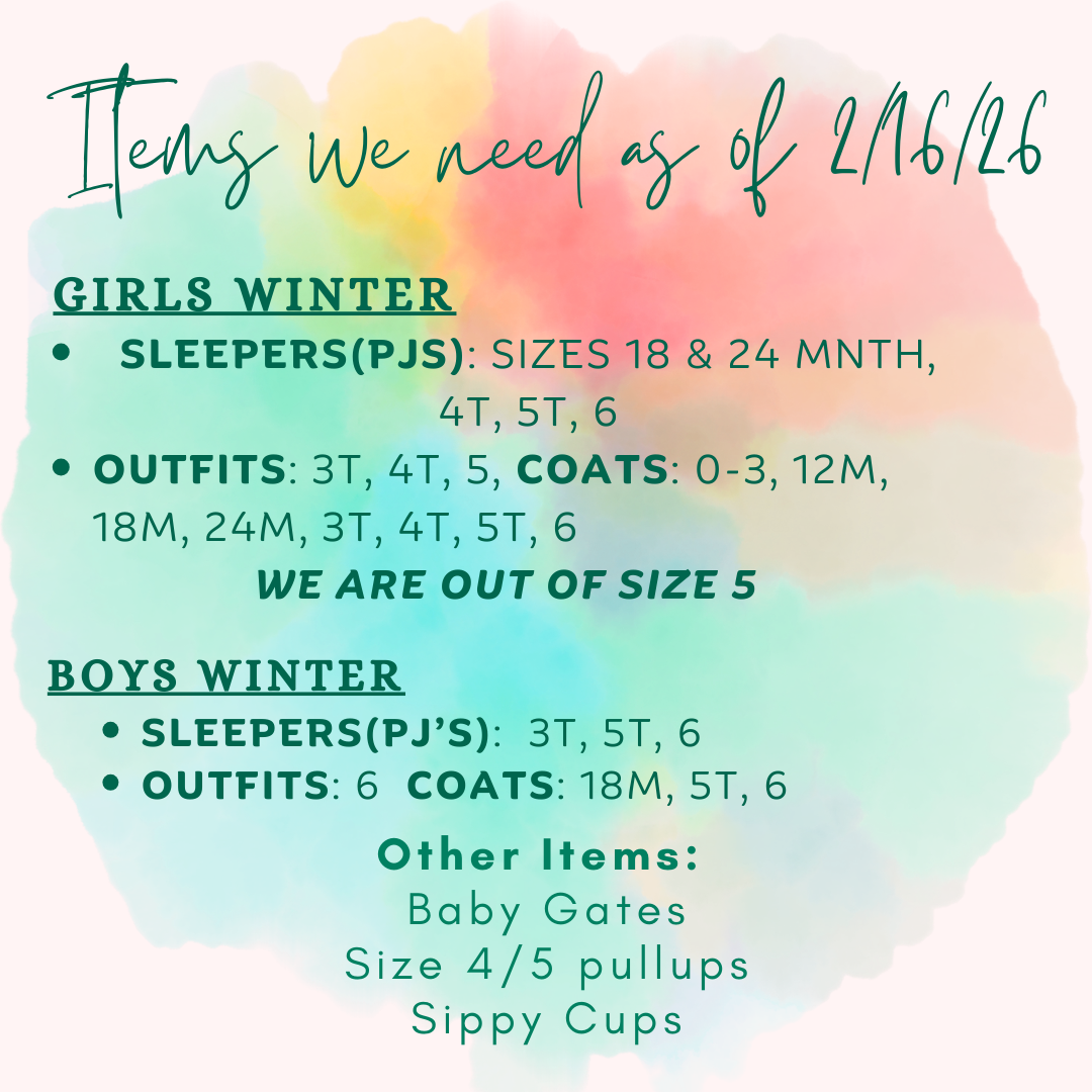 Items In Need of for Our Store – Champions for Sycamore House Pregnancy ...